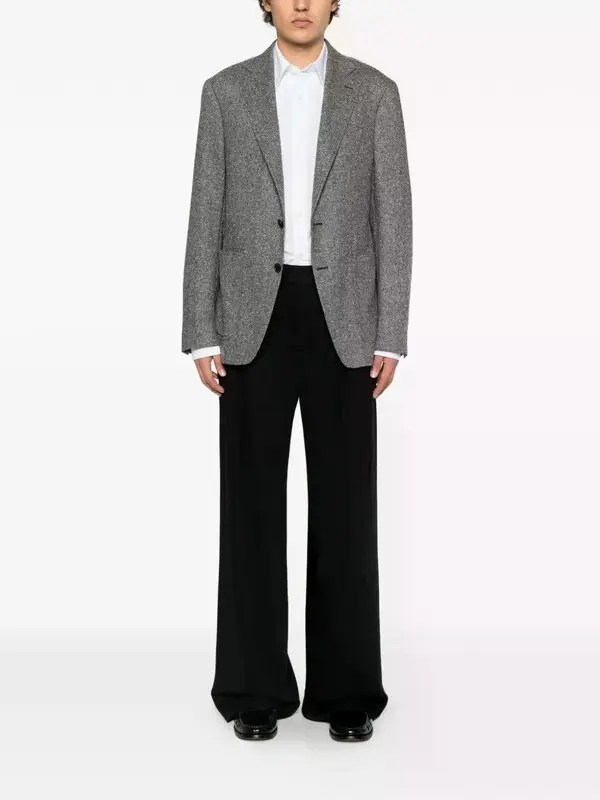 Canali Herringbone-pattern Single-breasted Jacket