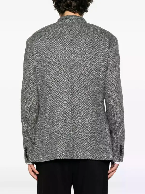 Canali Herringbone-pattern Single-breasted Jacket