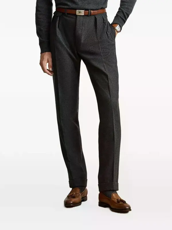 Ralph Lauren Purple Label Gregory Pleated Flannel Trousers