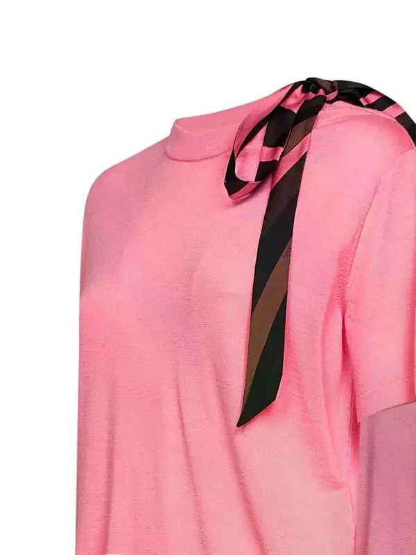 Emilio Pucci Wool T-shirt With Scarf Detail
