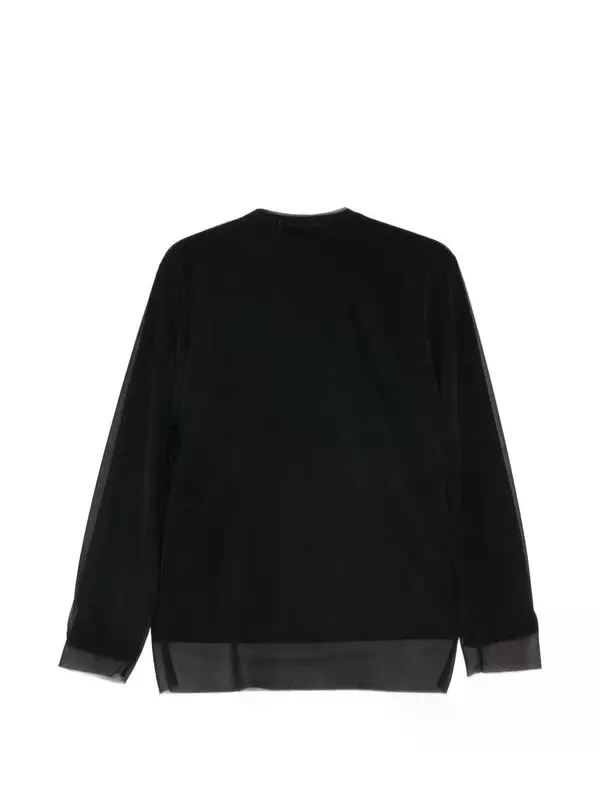 Comme Des Garçons Sheer-panel Long-sleeve T-shirt