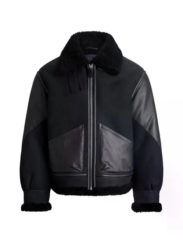 Ralph Lauren Purple Label Lutton Shearling-trim Leather Jacket