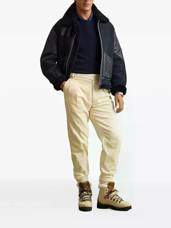 Ralph Lauren Purple Label Lutton Shearling-trim Leather Jacket