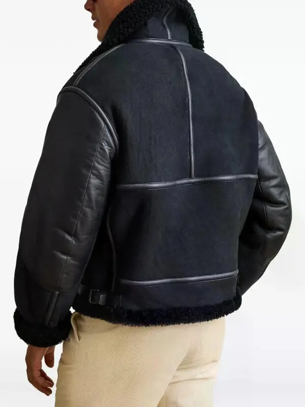 Ralph Lauren Purple Label Lutton Shearling-trim Leather Jacket