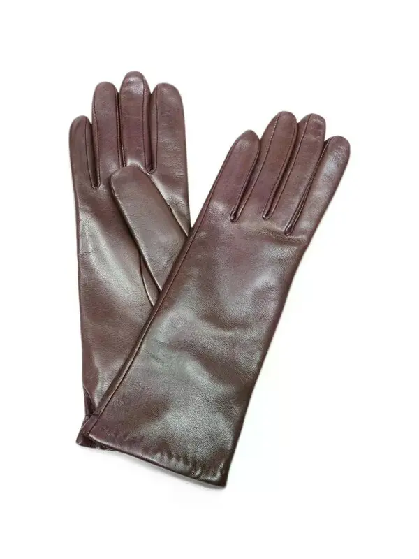 Max Mara Logo-plaque Leather Gloves