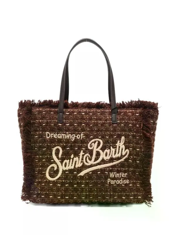 MC2 SAINT BARTH Vanity Tweed N Logo-embroidered Shoulder Bag