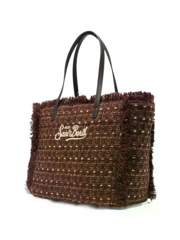 MC2 SAINT BARTH Vanity Tweed N Logo-embroidered Shoulder Bag