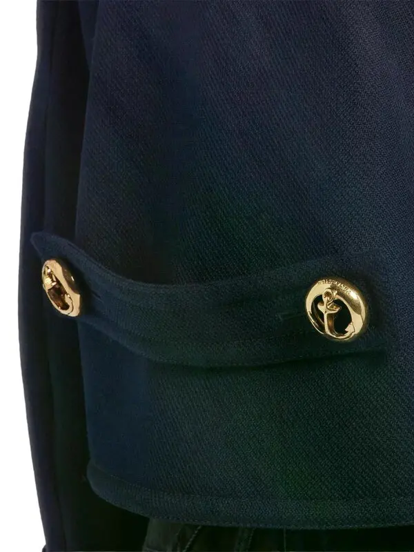 Balenciaga Cropped Peacoat In Navy