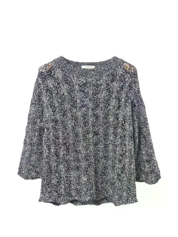 D.exterior Embellished Scallop-hem Sweater