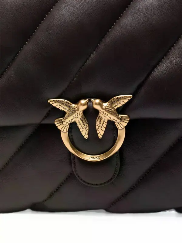 Pinko Maxi Love Birds Quilted Leather Shoulder Bag