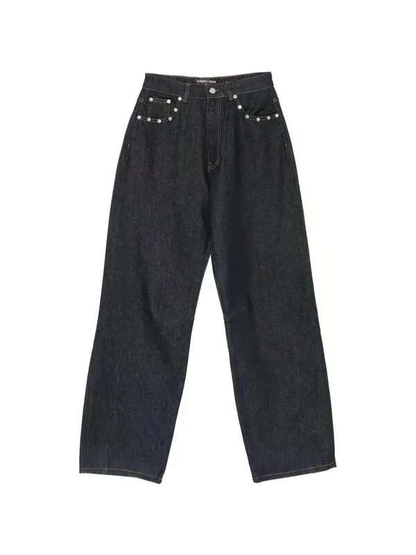 Iceberg Stud-embellished Logo-embroidered Jeans