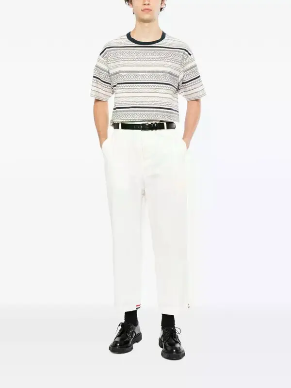 CASELY-HAYFORD Geometric-print Crew-neck T-shirt