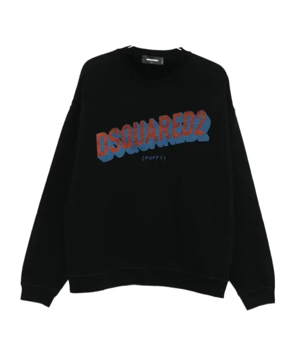 Dsquared2 Relax Fit Tactile Logo Crewneck Sweatshirt