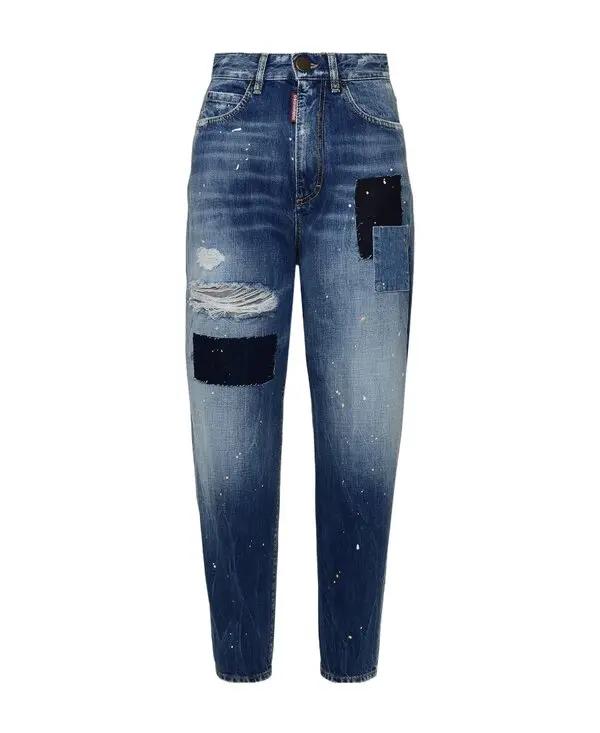 Dsquared2 Distressed Logo Patch Jeans