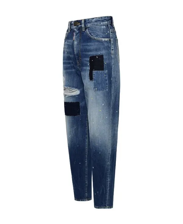 Dsquared2 Distressed Logo Patch Jeans