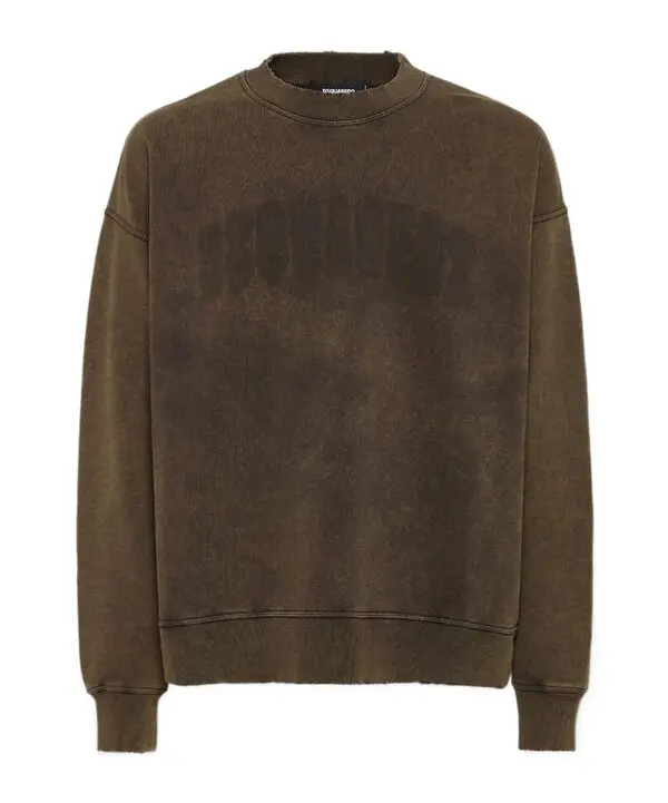 Dsquared2 Loose Fit Raw Edge Crewneck Sweatshirt