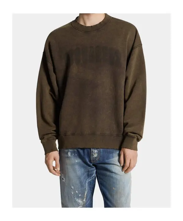 Dsquared2 Loose Fit Raw Edge Crewneck Sweatshirt