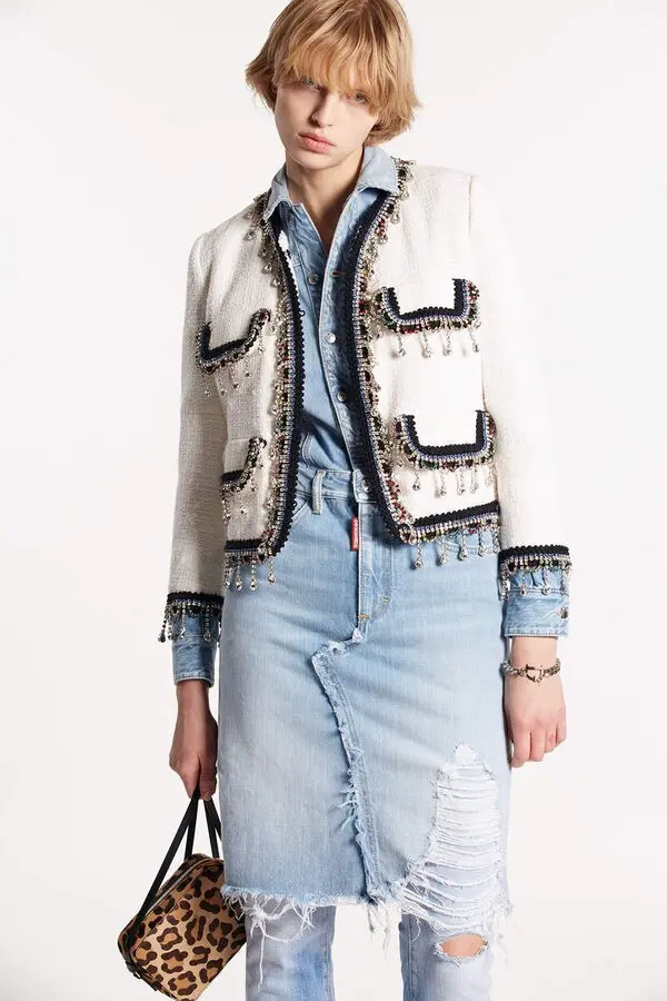 Dsquared2 24 Chic Embellished Cropped Jacket