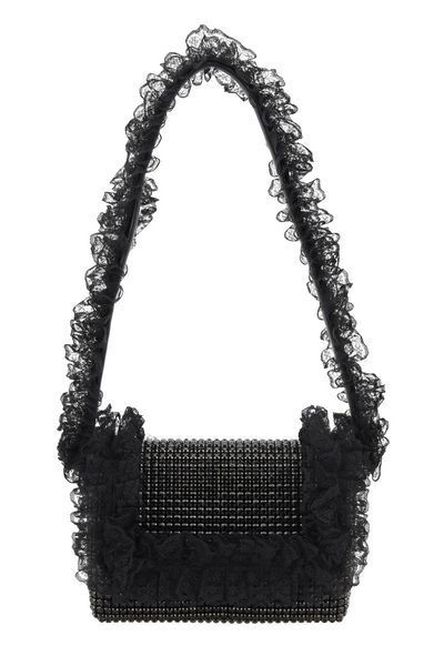 SELF-PORTRAIT Lace Detailed Embellished Shoulder Bag