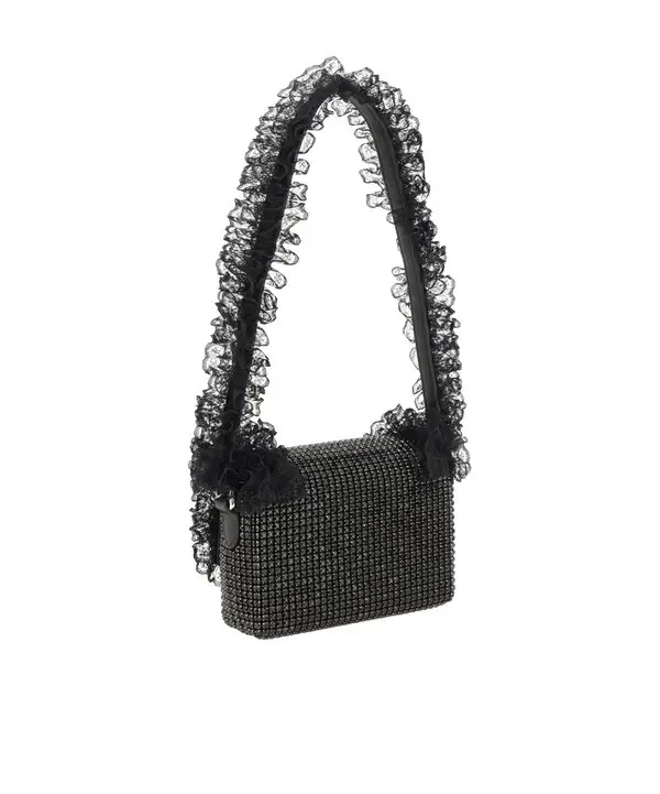 SELF-PORTRAIT Lace Detailed Embellished Shoulder Bag
