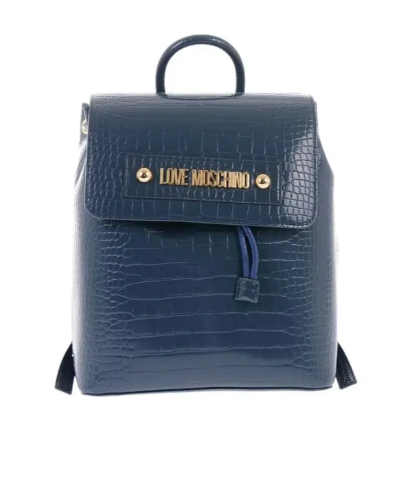 Moschino Crocodile-effect Backpack - Blue