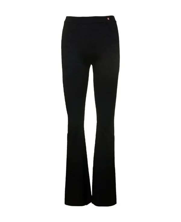 Versace Logo-plaque Knitted Trousers - Black