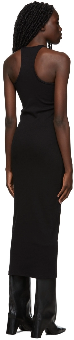 Off-White Logo Printed Ribbed Midi Dress