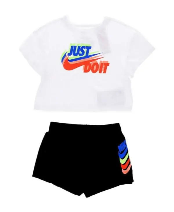 Nike Logo-print T-shirt And Shorts Set - White