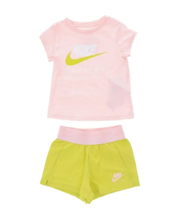 Nike Logo-print T-shirt And Shorts Set - Pink