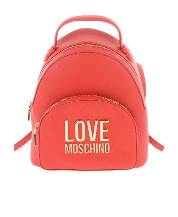 Moschino Logo Plaque Mini Backpack - Red