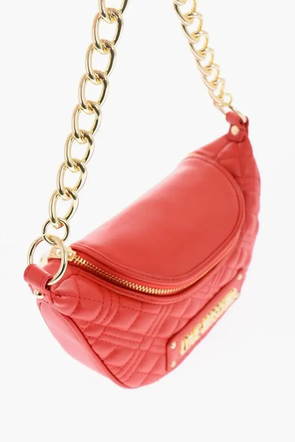 Moschino Quilted Logo-plaque Shoulder Bag