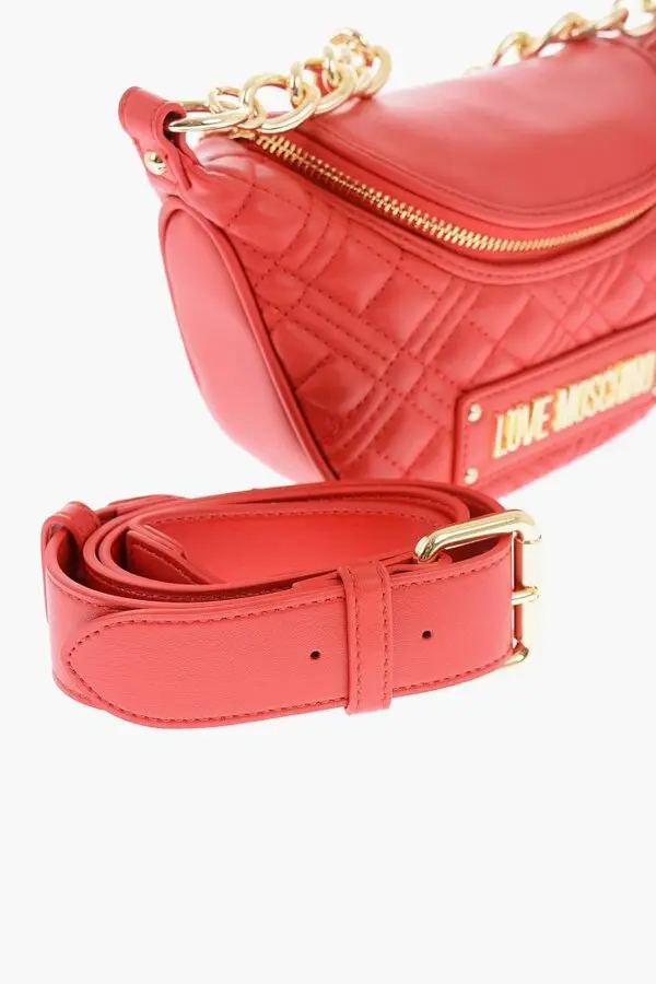 Moschino Quilted Logo-plaque Shoulder Bag