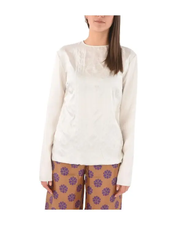 MAISON MARGIELA Embossed Long-sleeve Top - White