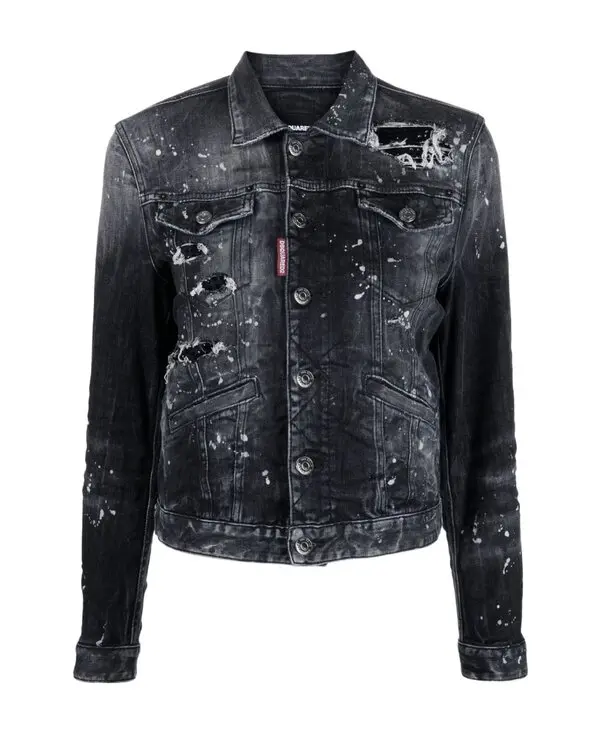 Dsquared2 Distressed Button-up Denim Jacket
