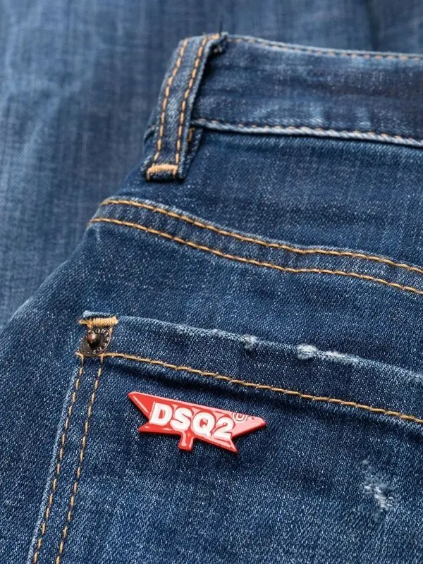 Dsquared2 Distressed Logo Patch Jeans