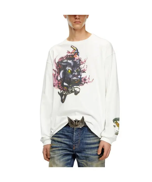 DIESEL® Graphic-printed Long-sleeved T-shirt