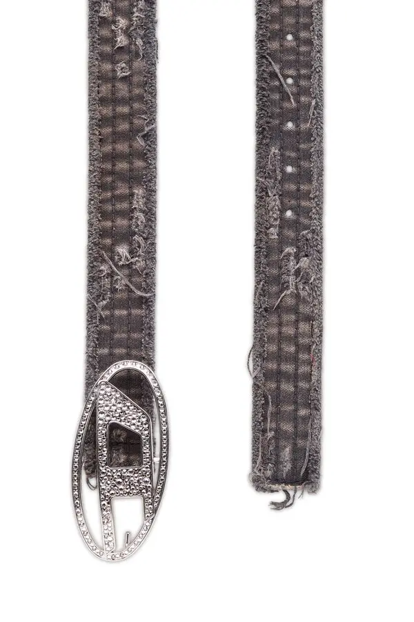 DIESEL® Oval D Logo B-1dr Strass Distressed Belt