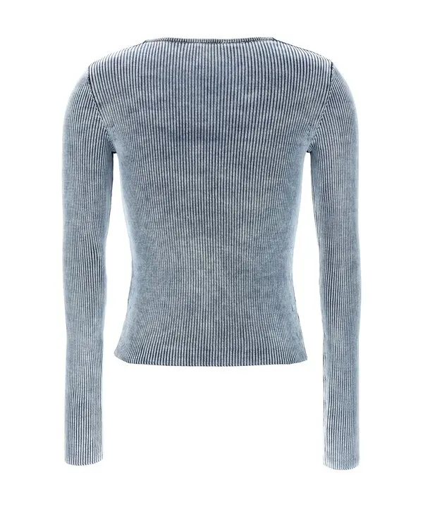 DIESEL® M-teri Logo Plaque Cut-out Ribbed Top