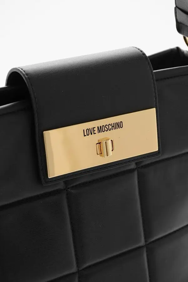 Moschino Logo-plaque Quilted Shoulder Bag