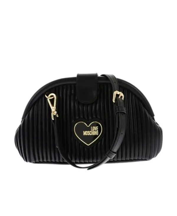 Moschino Pleated Cross Body Bag - Black
