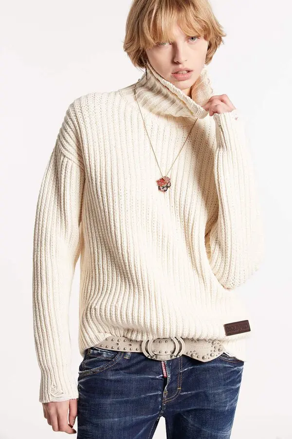 Dsquared2 Distressed Roll-neck Jumper