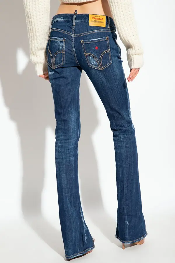 Dsquared2 Logo Patch Bootcut Jeans
