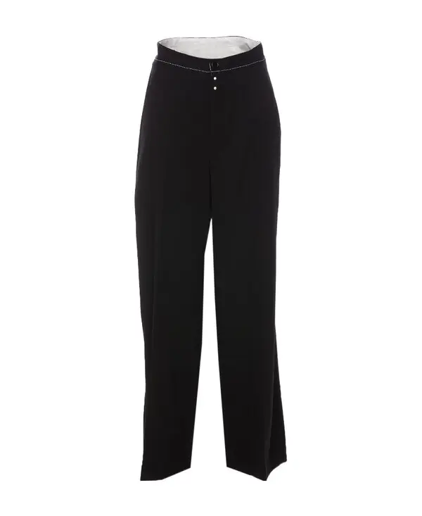 MAISON MARGIELA High-waisted Wide-leg Pants - Black