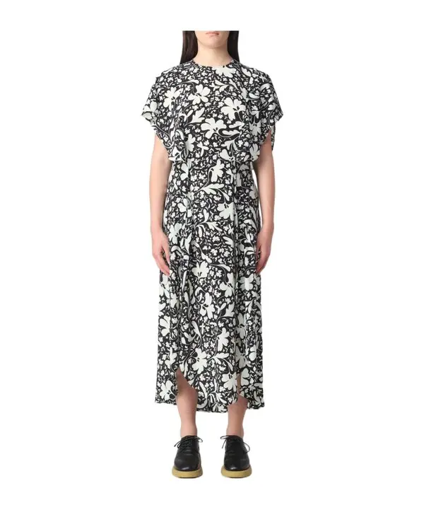 Stella McCartney Forest Floral-print Silk Dress - Black