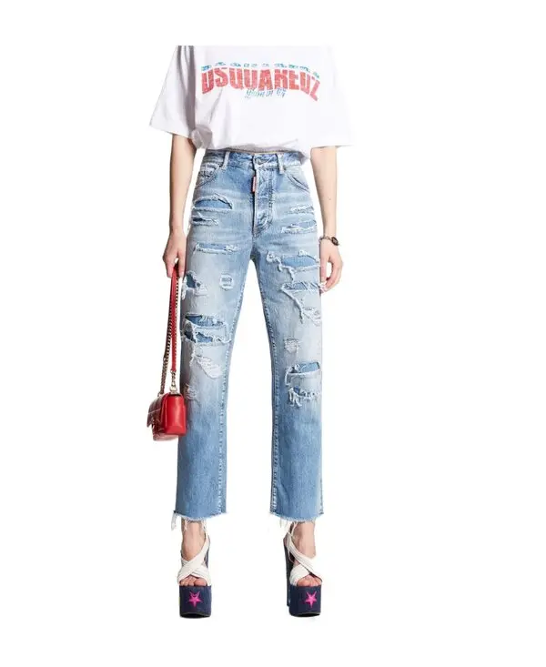 Dsquared2 Distressed Logo Patch Jeans