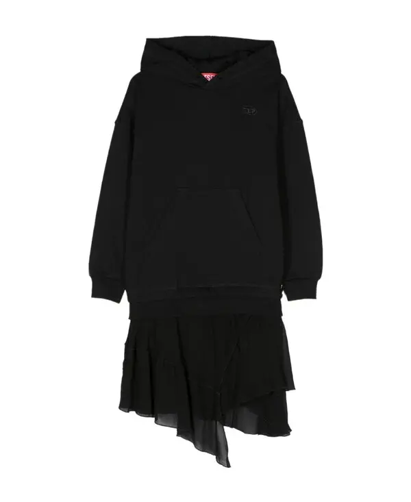 DIESEL® Asymmetric Hooded Dress - Black