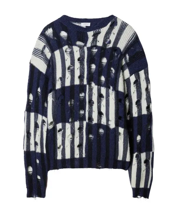 Off-White Shibori Distressed Crewneck Long-sleeved Jumper