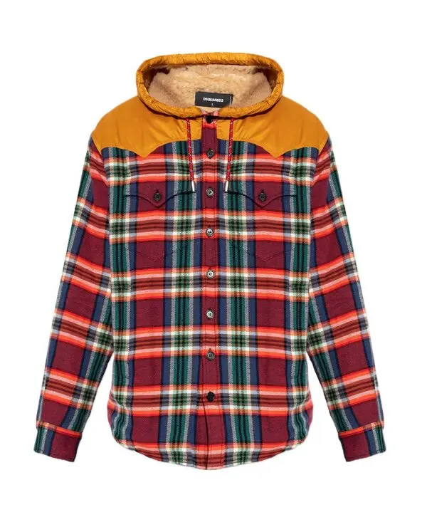 Dsquared2 Checkered Hooded Overshirt Jacket