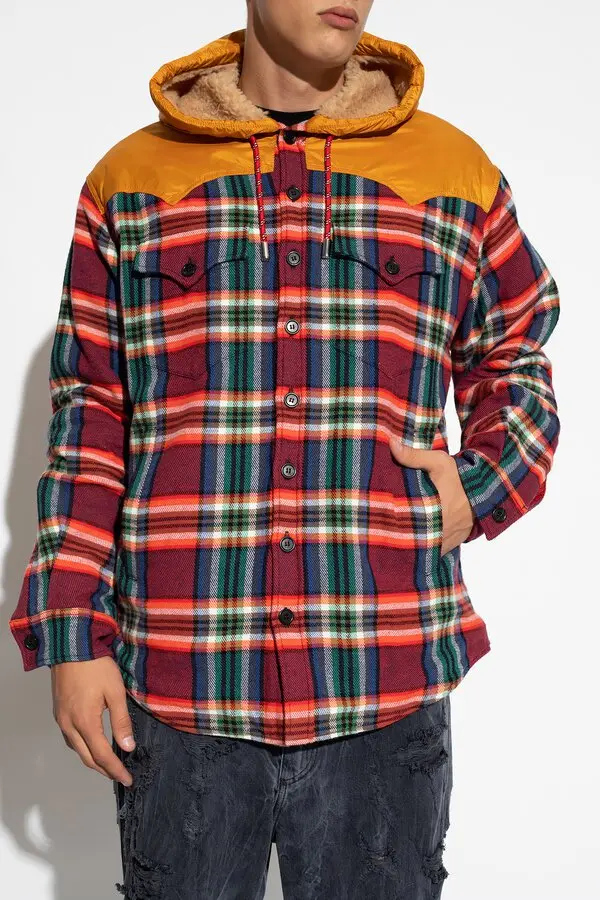 Dsquared2 Checkered Hooded Overshirt Jacket