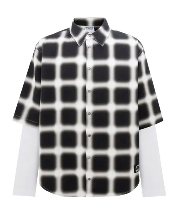 MARCELO BURLON COUNTY OF MILAN Windowpane-printed Button-up Shirt